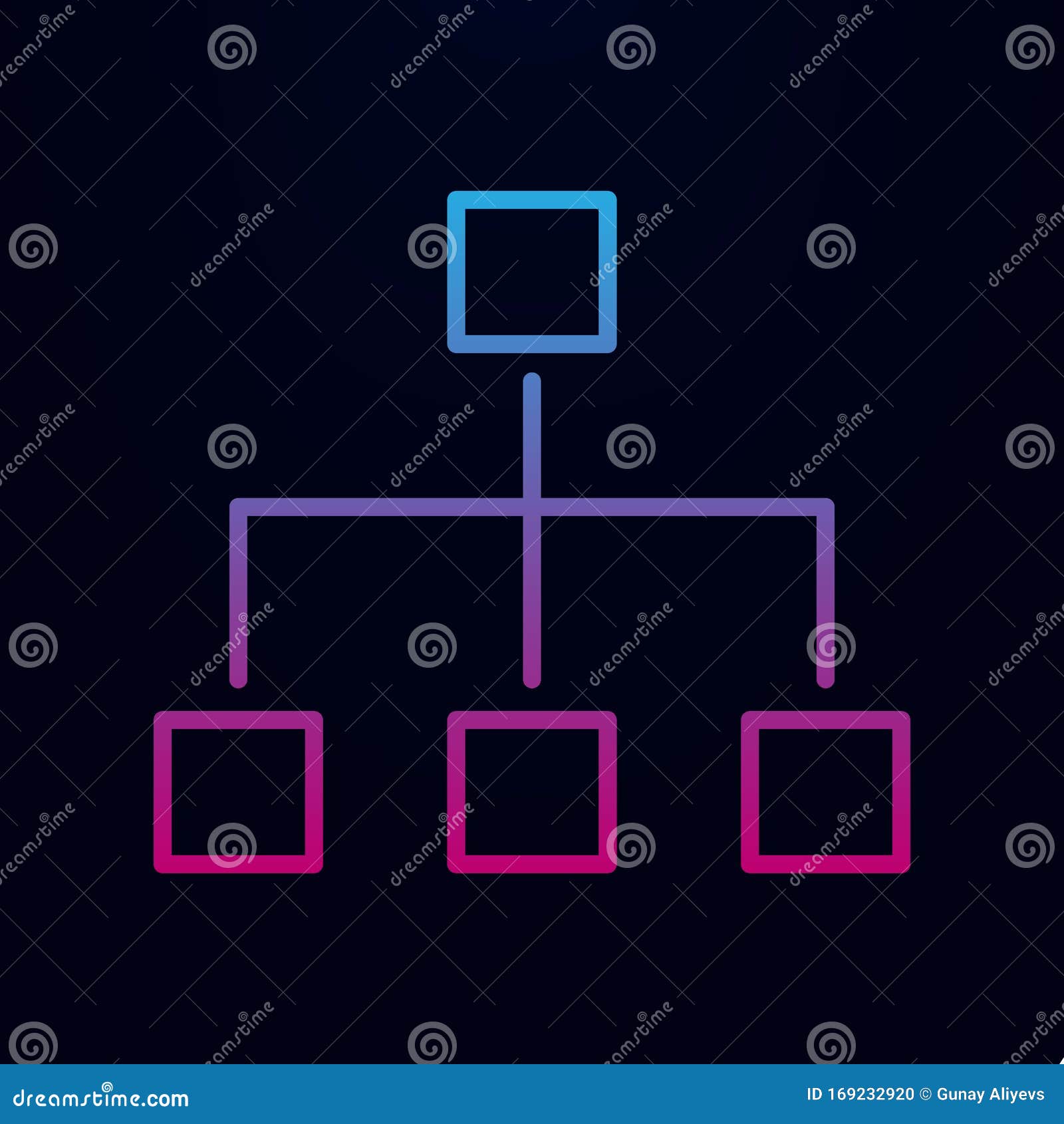 Three Connected Boxes with One Nolan Icon. Simple Thin Line, Outline ...