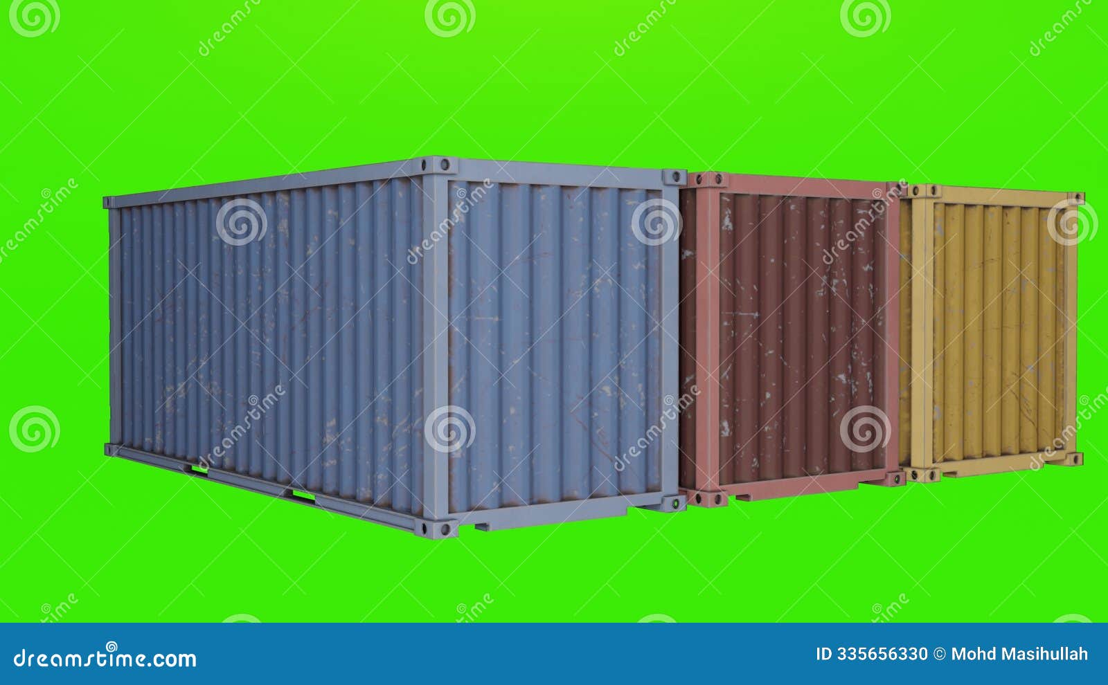Three Container photos stock photo. Image of line, text - 335656330