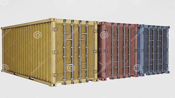 Three Container photos stock illustration. Illustration of line - 335656392