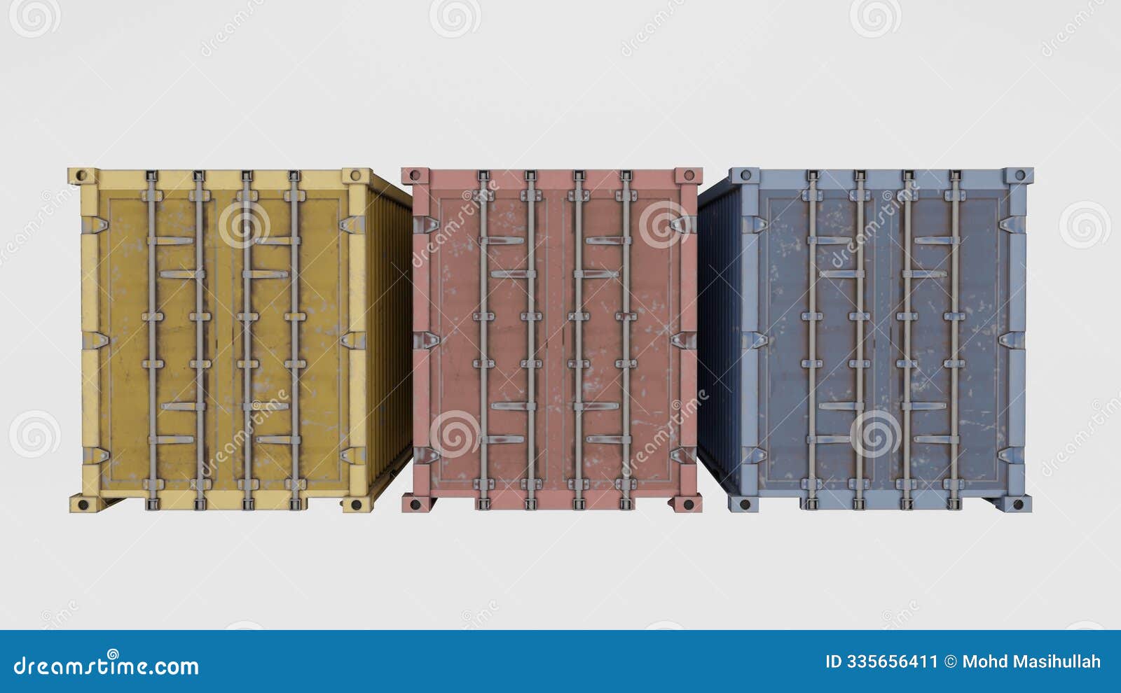 Three Container photos stock illustration. Illustration of text - 335656411
