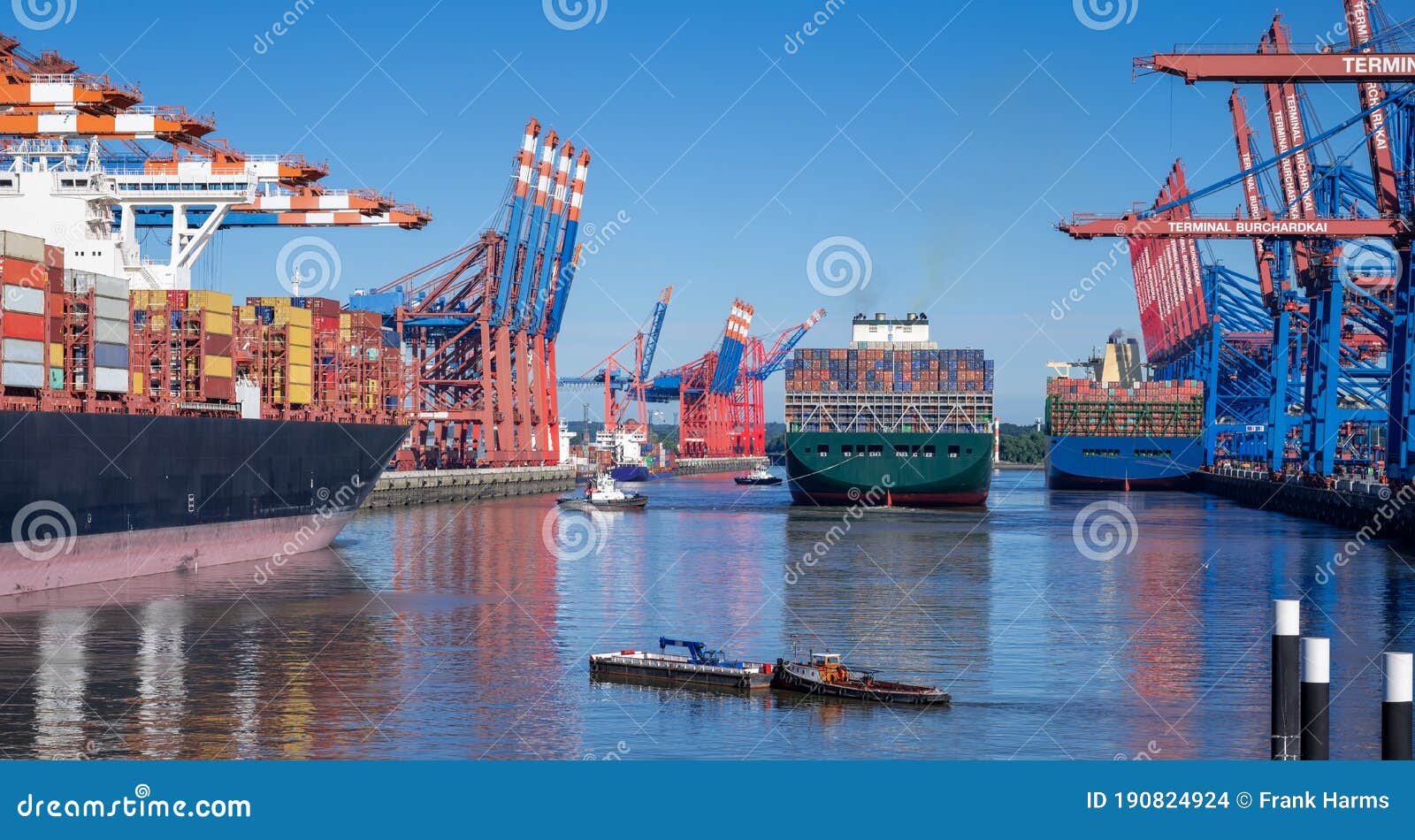 Container Ships Loading Cargo In Port, Sydney Australia Editorial Photo ...