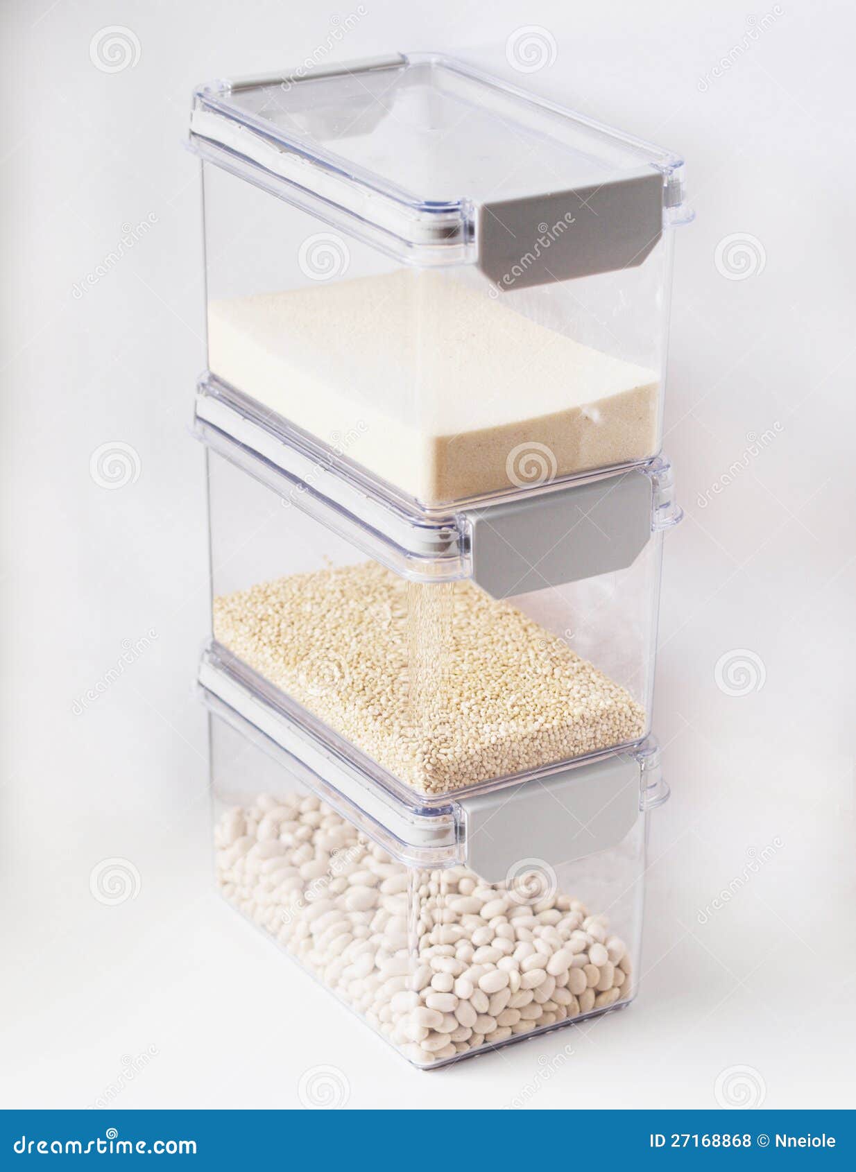 Three Containers Of Groceries Stock Photo - Image of nutrient, store ...