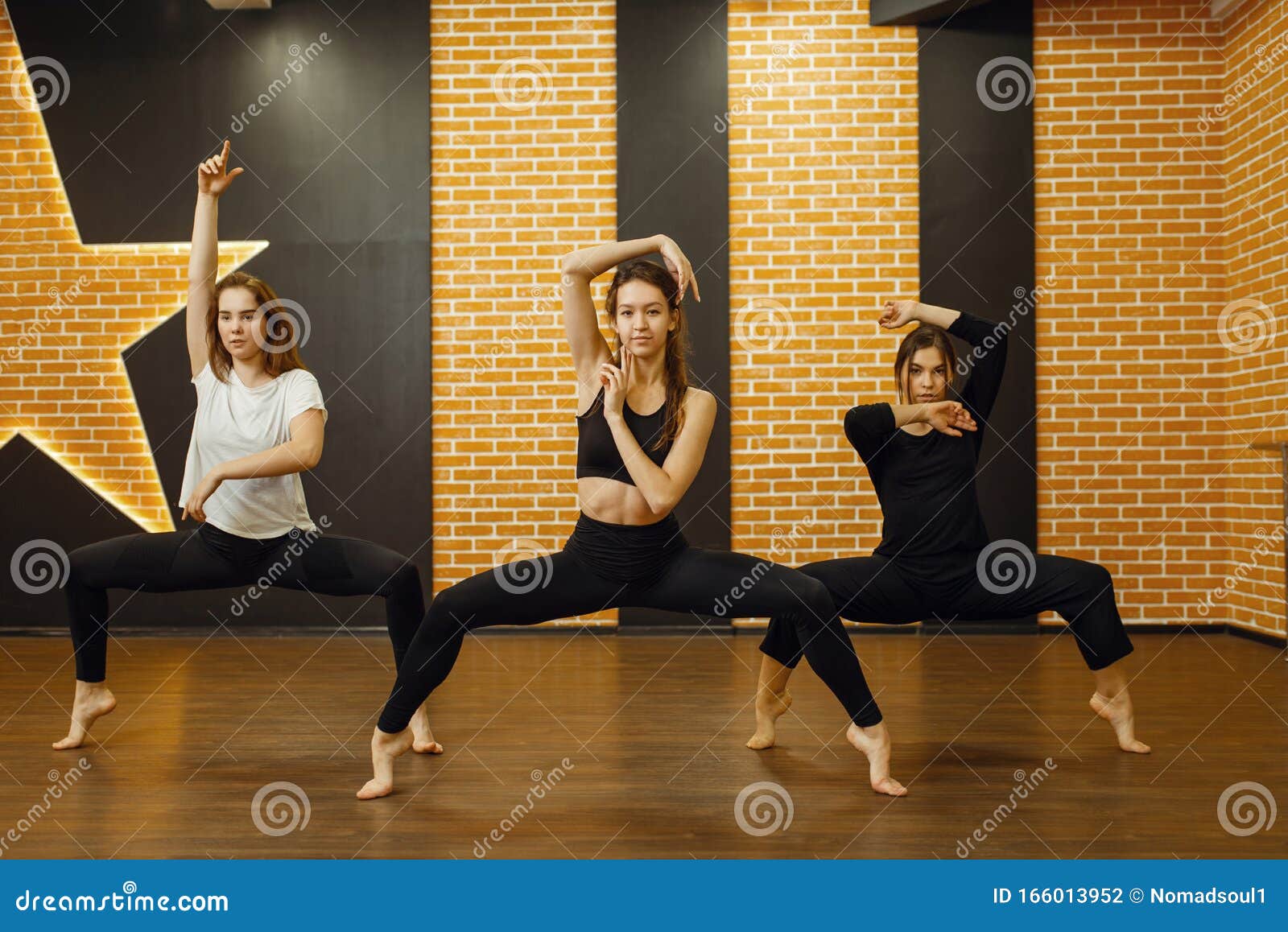 Three Contemporary Dance Performers in Studio Stock Photo - Image of ...