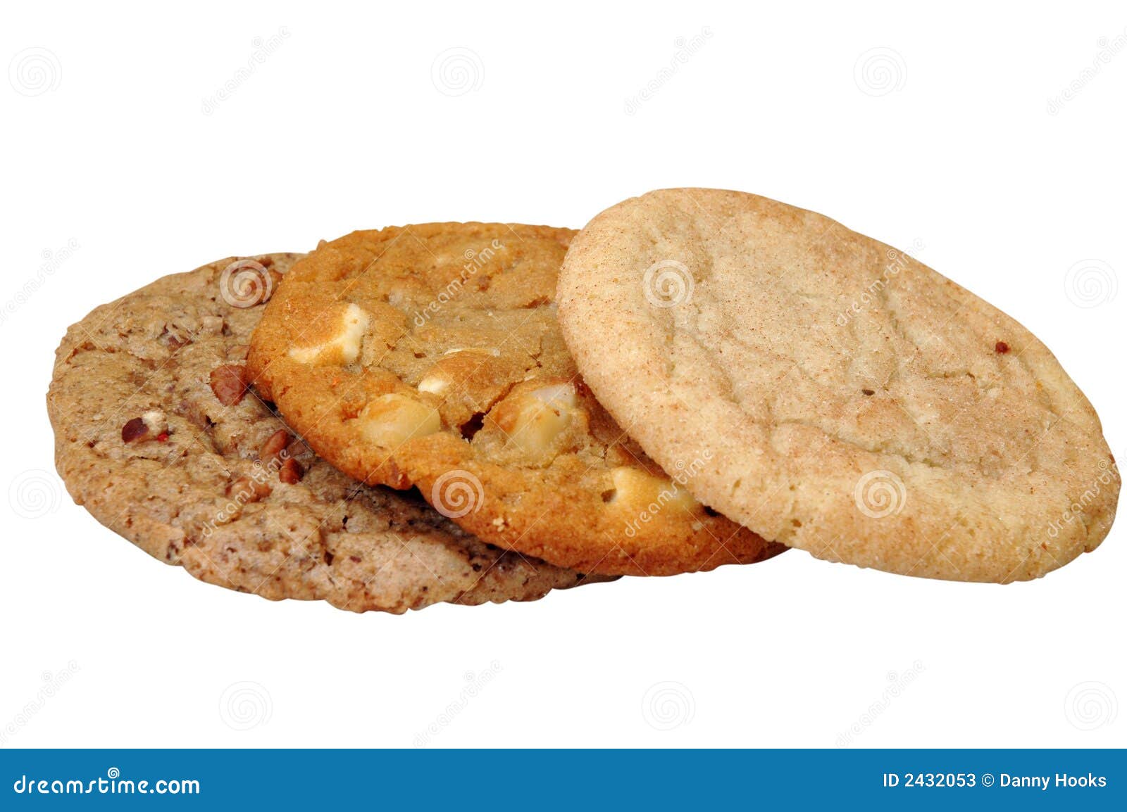 Three Cookies stock image. Image of brown, stack, chip - 2432053