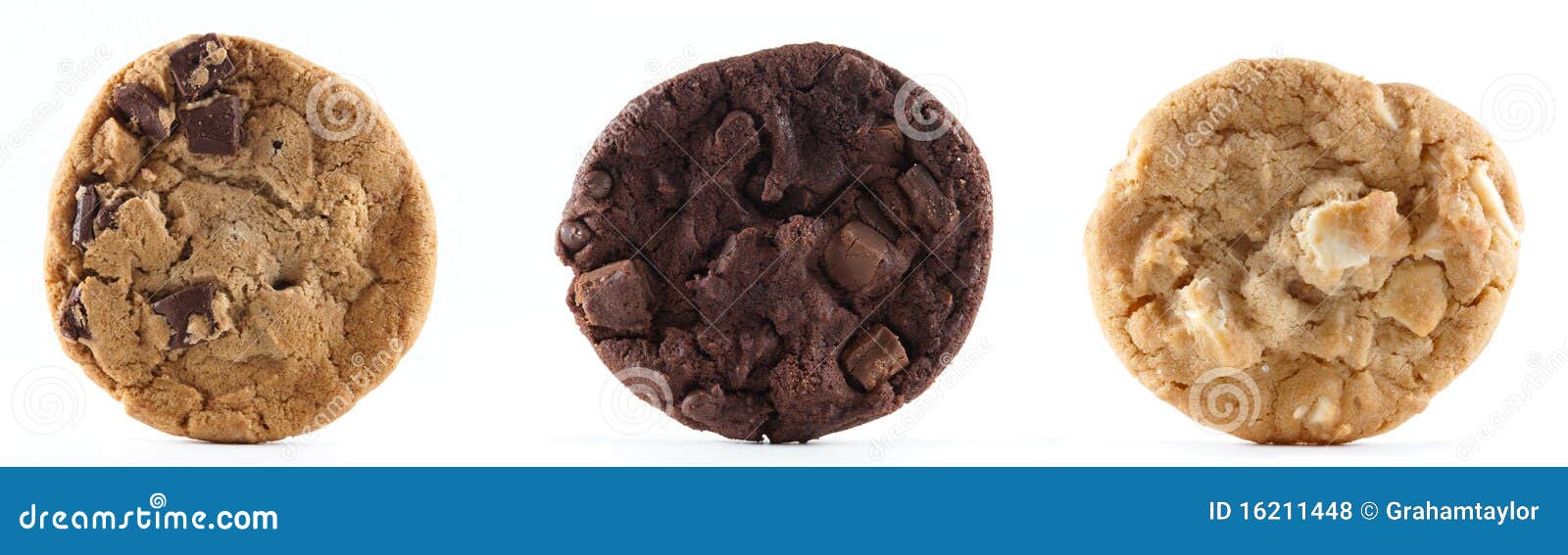 Three Cookies Against an Isolated Background Stock Photo - Image of ...