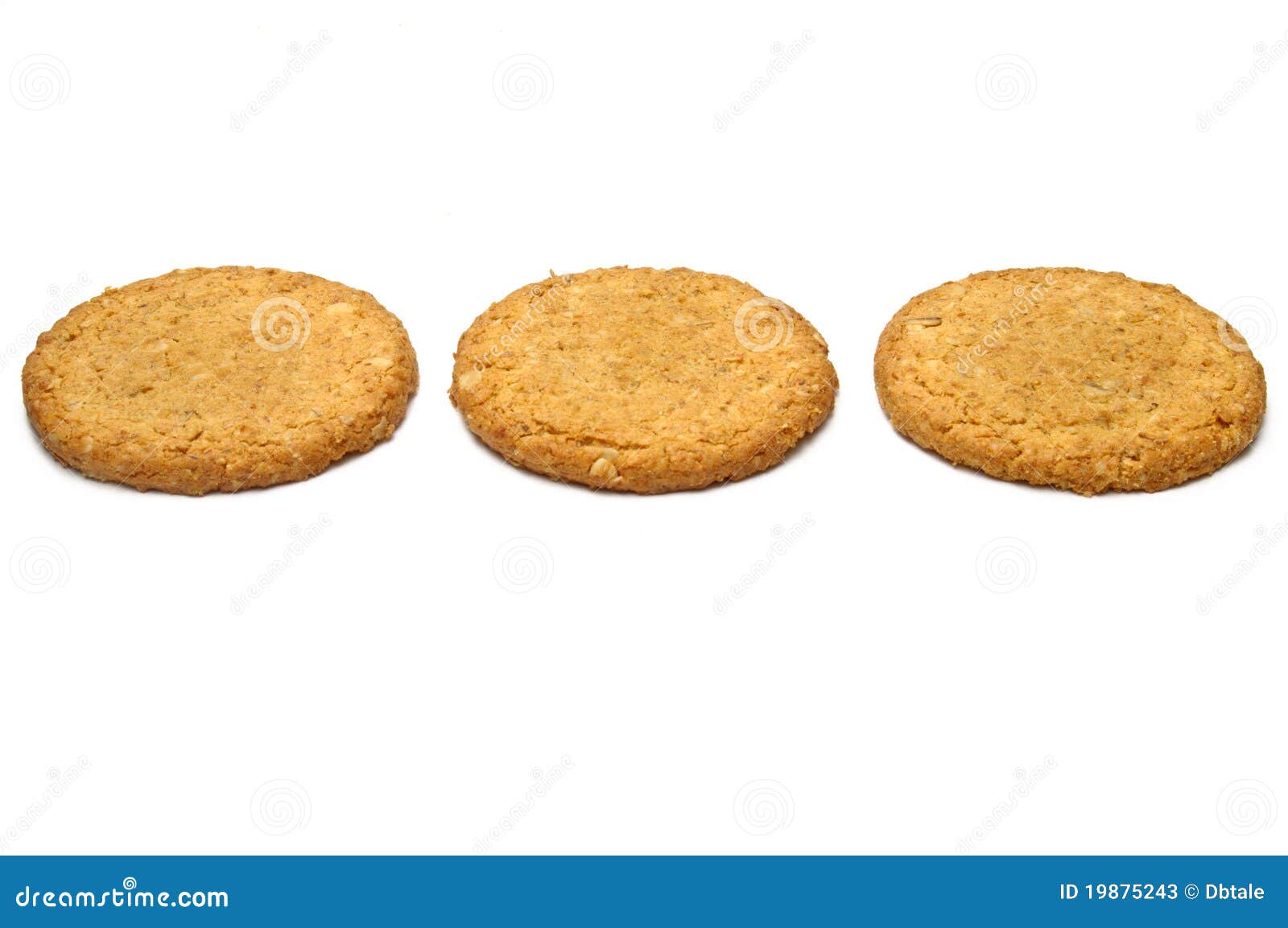 Three cookies in a row stock image. Image of group, bake - 19875243