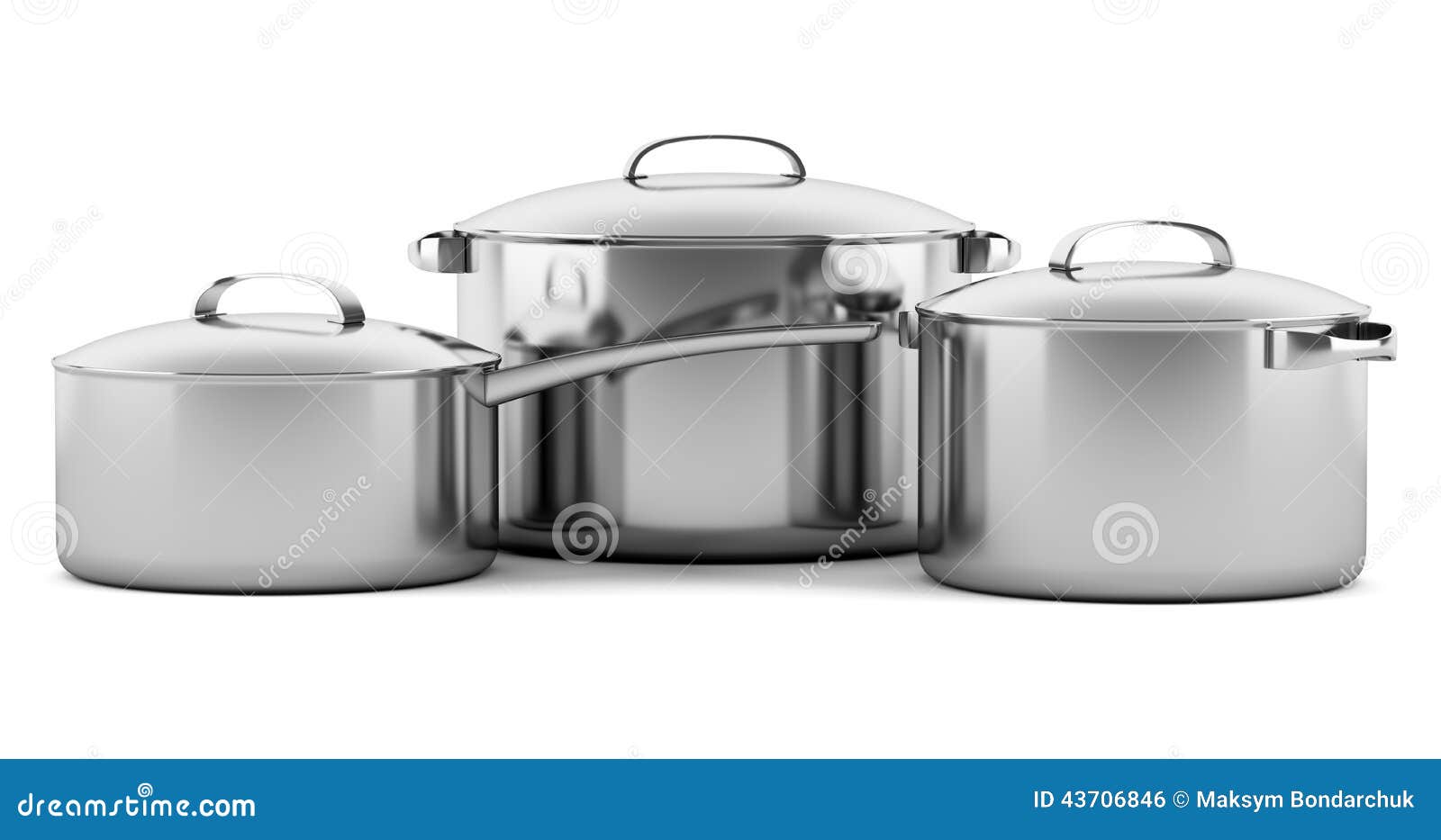 Three Cooking Pans Isolated White Stock Illustrations – 13 Three ...