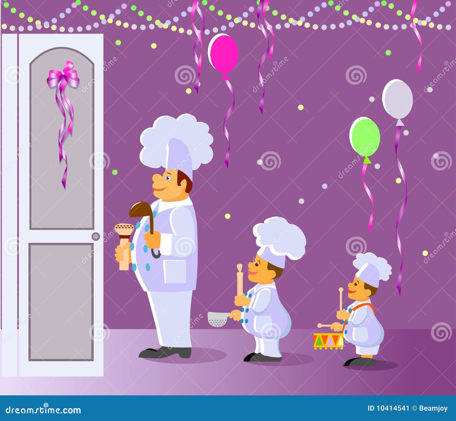 Three cooks stock vector. Illustration of kitchen, door - 10414541