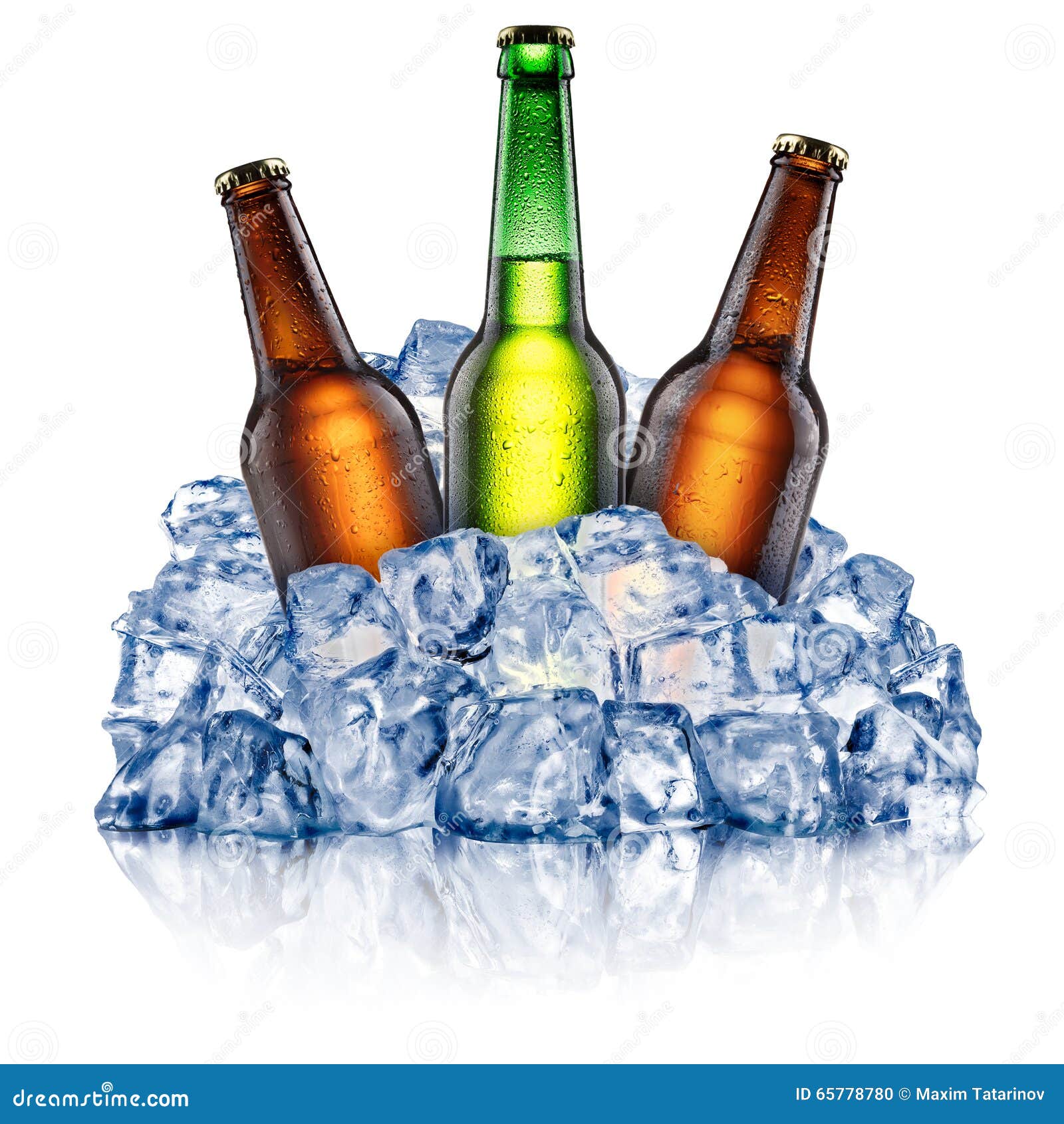 Three cooling beer bottles stock photo. Image of natural - 65778780