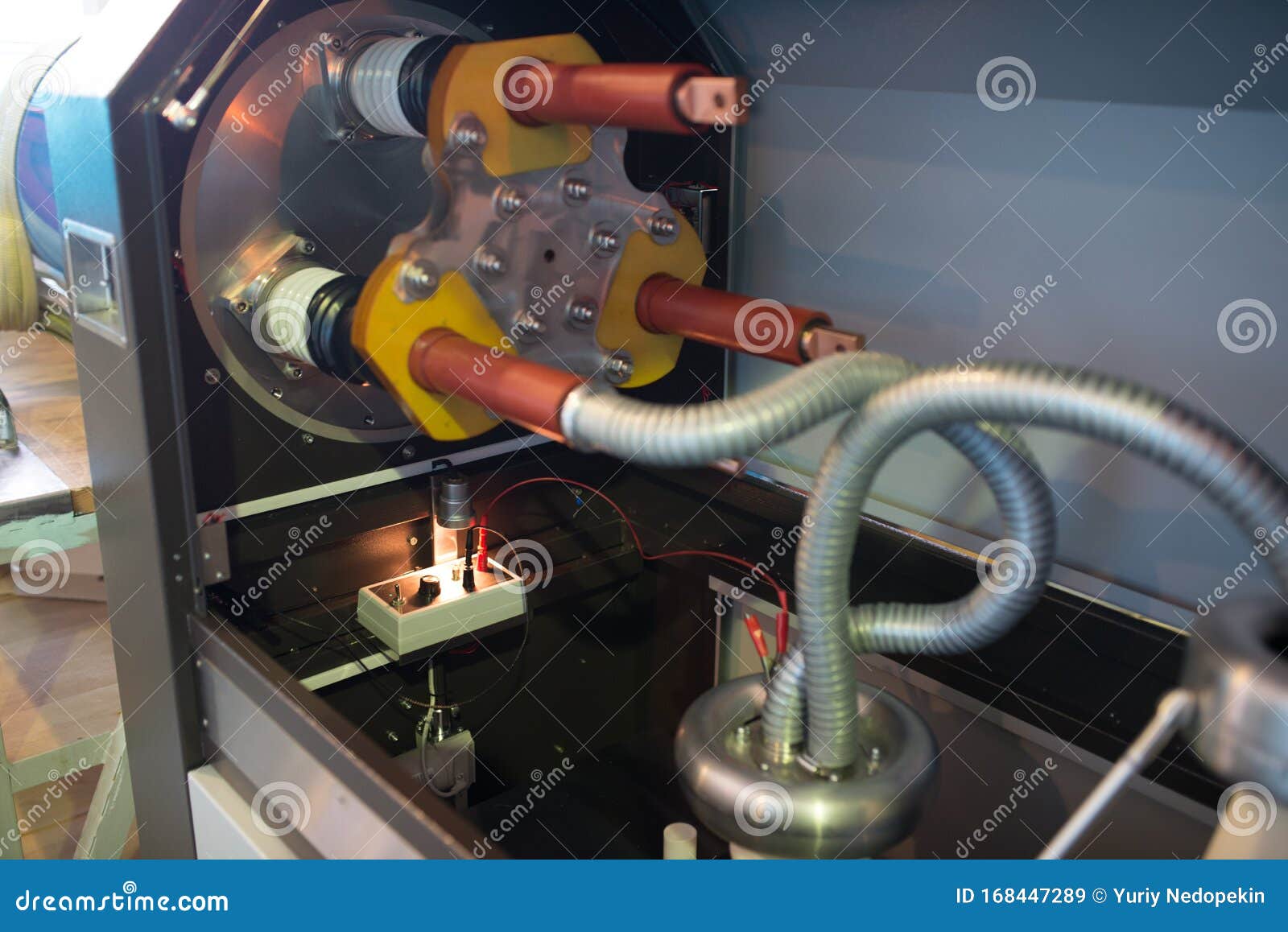 Three Copper Terminals with Conductor Stock Image - Image of line ...