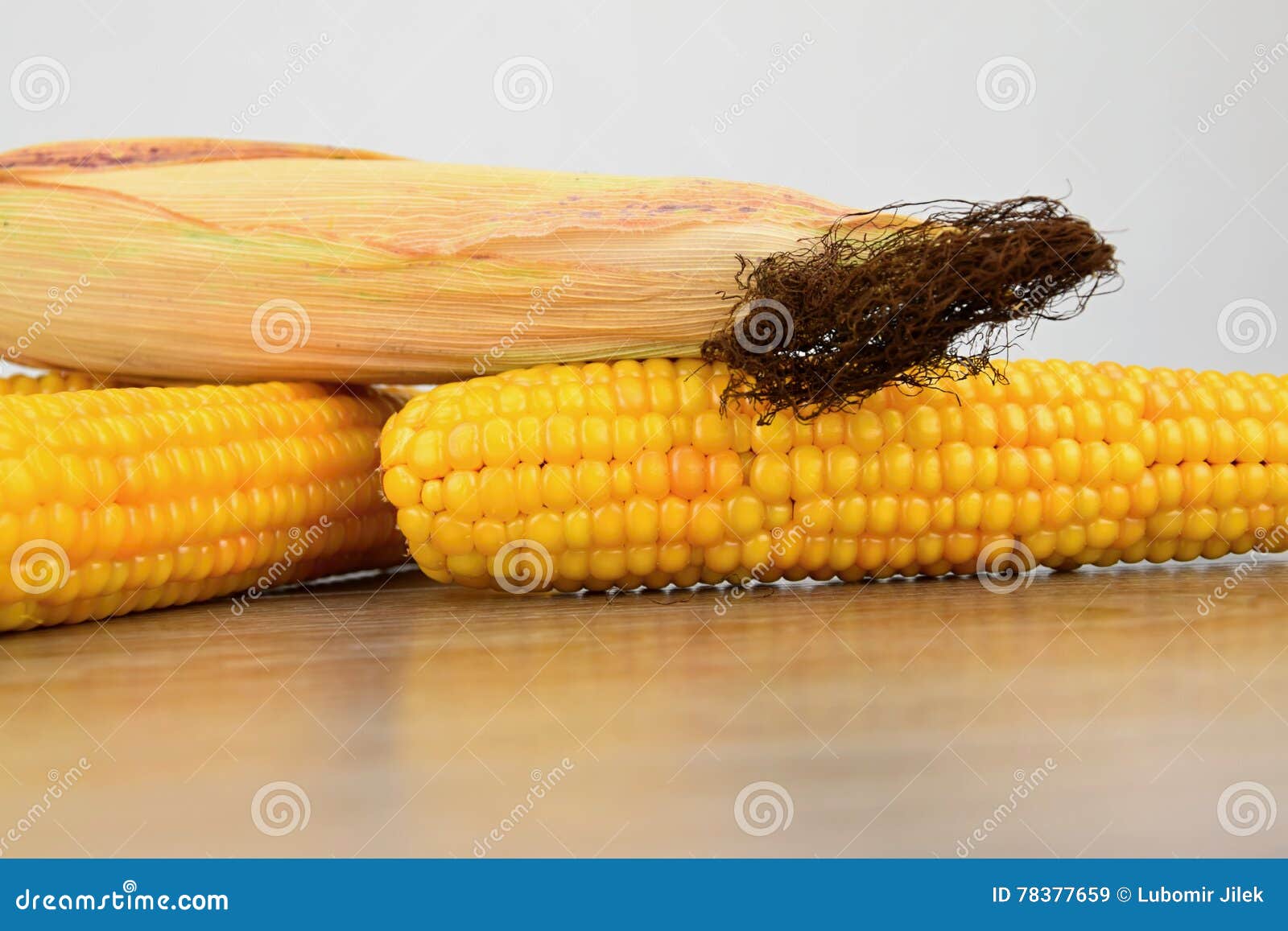 Three Corn Cobs on Each Other. White Background Stock Image - Image of ...