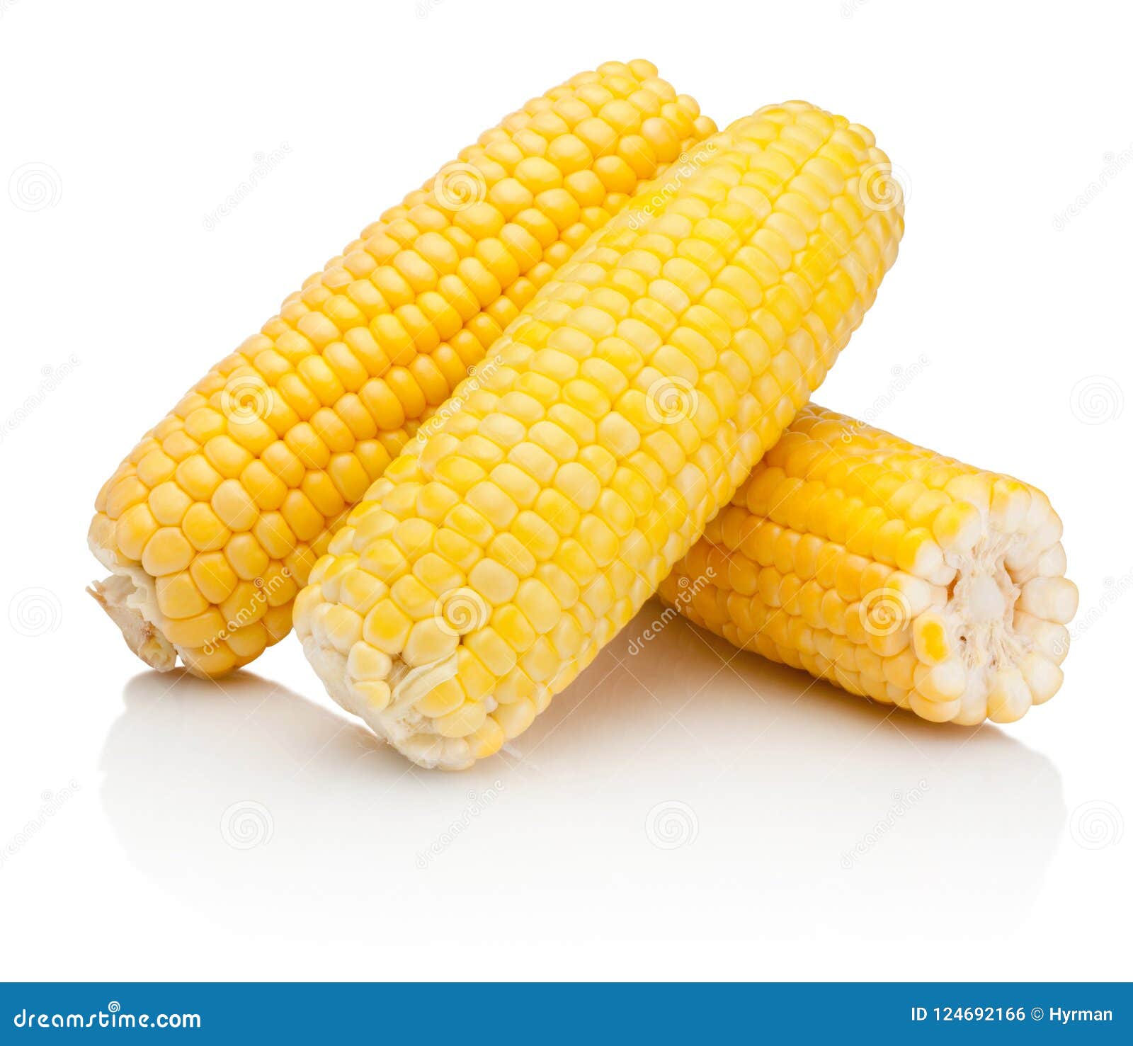 Three Corn Cob Isolated On White Background Royalty-Free Stock Image ...