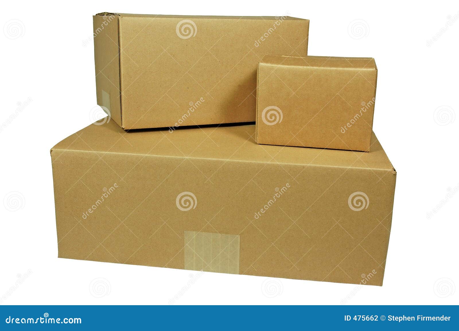 Three Corrugated Shipping Boxes (with Clipping Path) Stock Photo ...