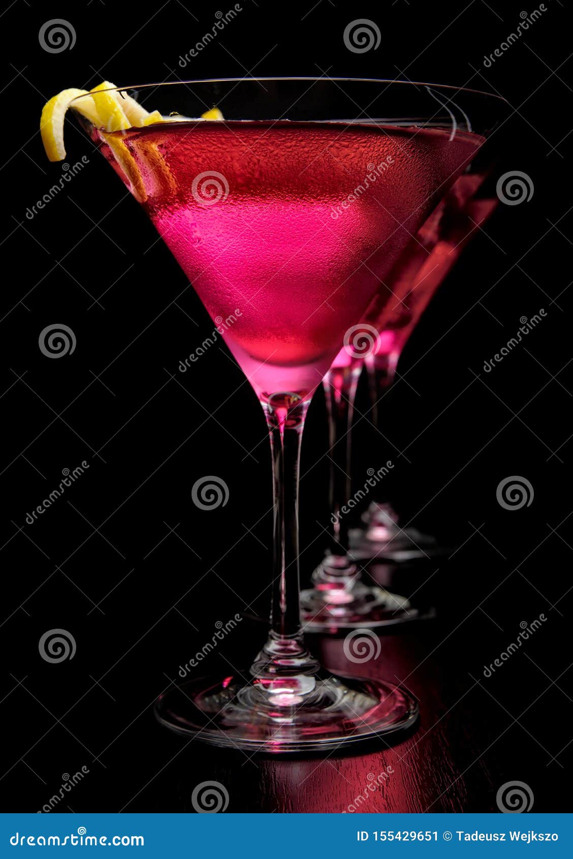 Cosmopolitan Drink Black Background