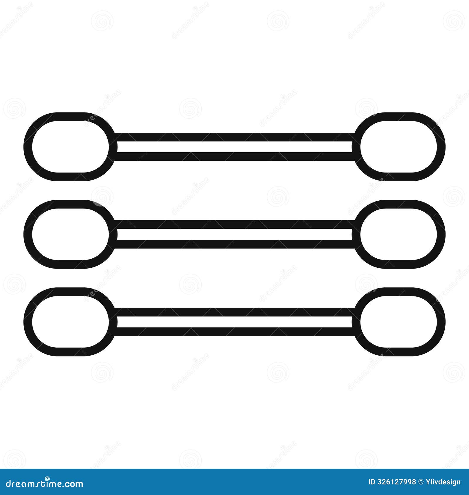 Three Cotton Swabs for Ear Cleaning Lying Horizontally Stock Vector ...
