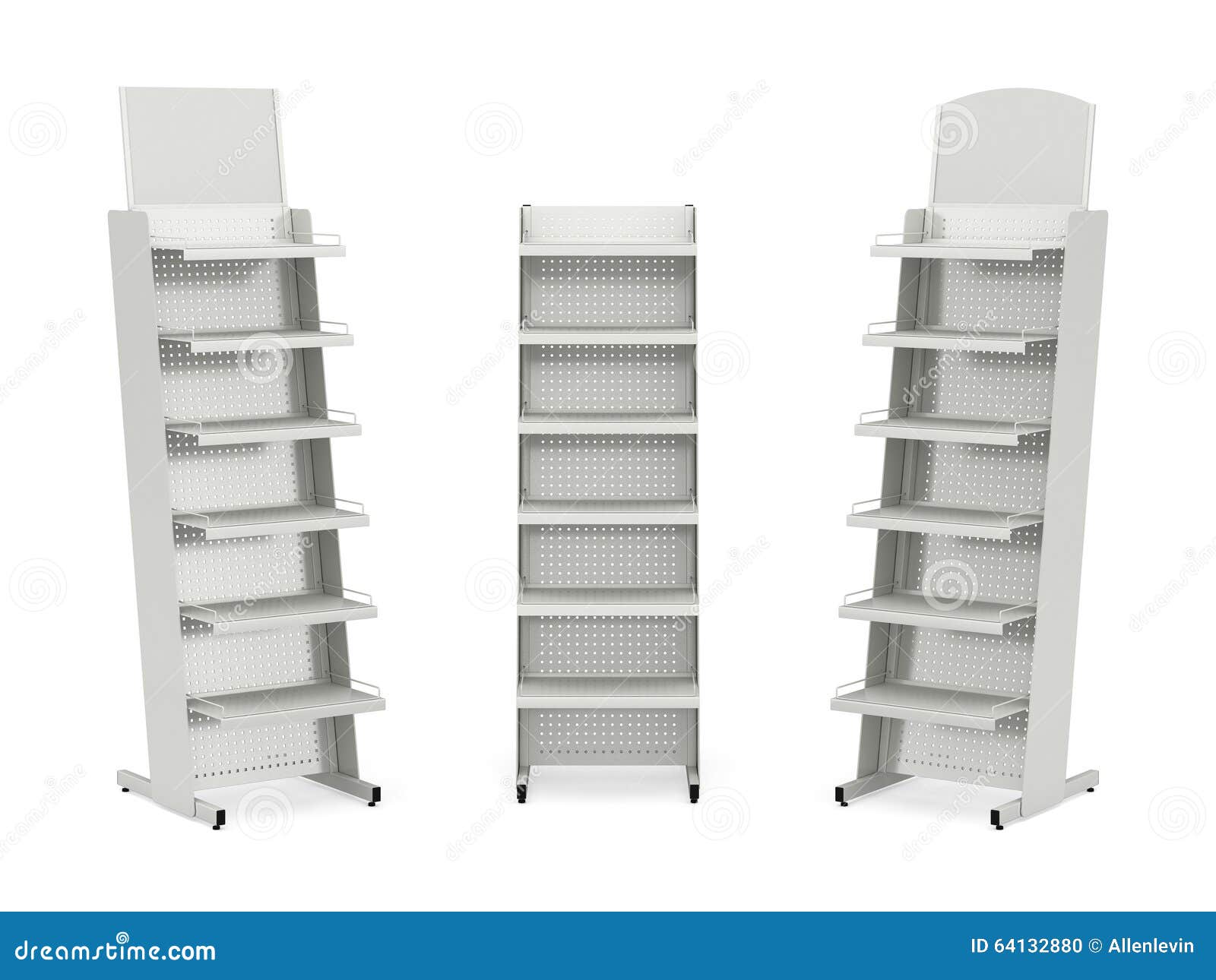 Three Counters with Inclined Back Panel Stock Photo - Image of height ...