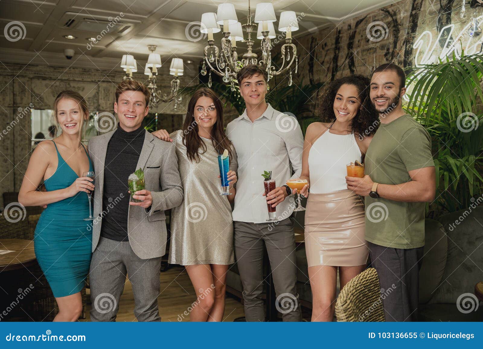 Three Couples in a Bar stock image. Image of clothing - 103136655
