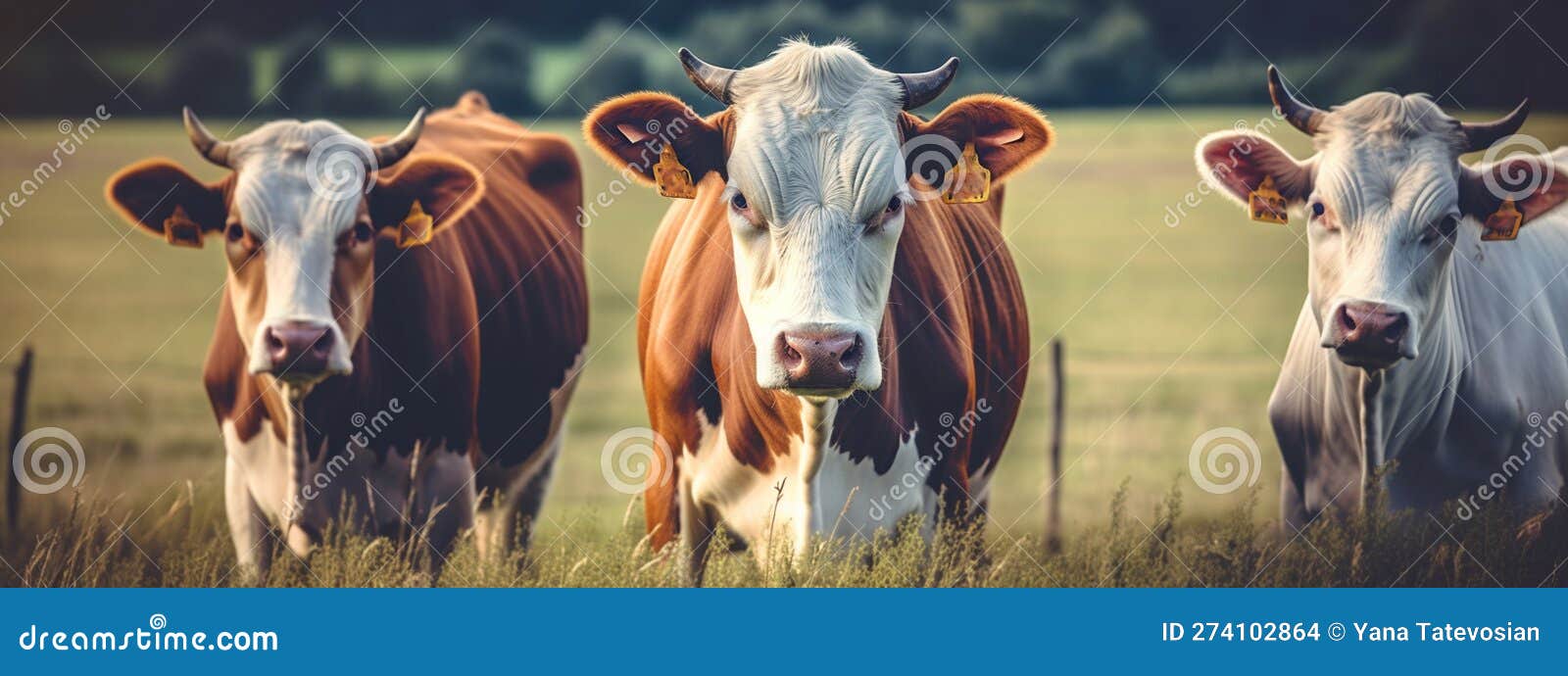 Three Cows on a Farm. Generative AI, Stock Illustration - Illustration ...