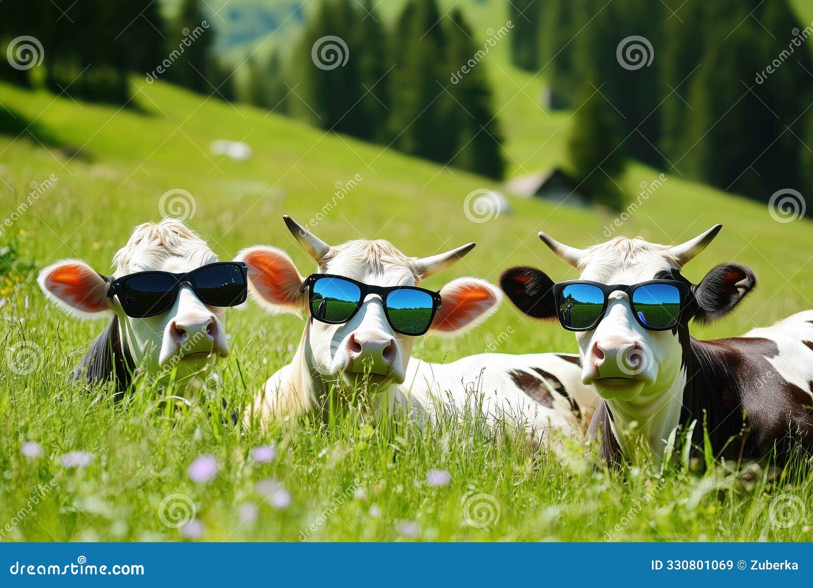 Three Cows Wearing Sunglasses Stock Illustration - Illustration of head, cows: 330801069