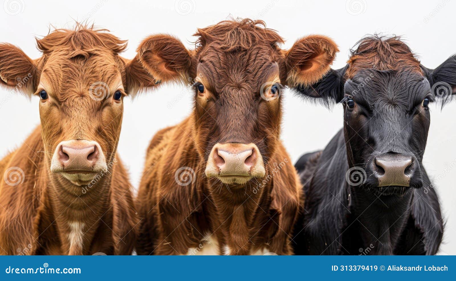 Three Cows on a White Background Stock Image - Image of cattle, pasture ...