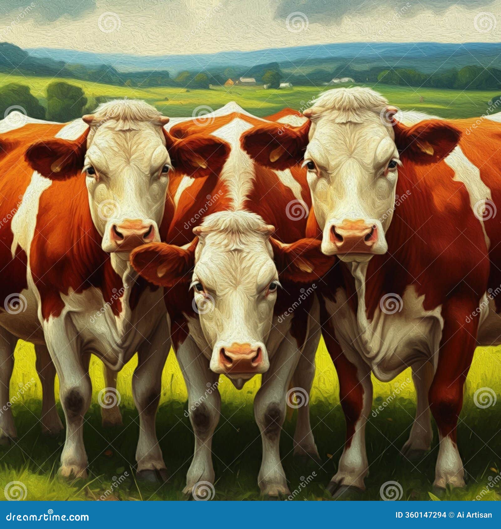 Three Cows Grazing In Waterlogged Pasture A Visual Of Resilience And ...