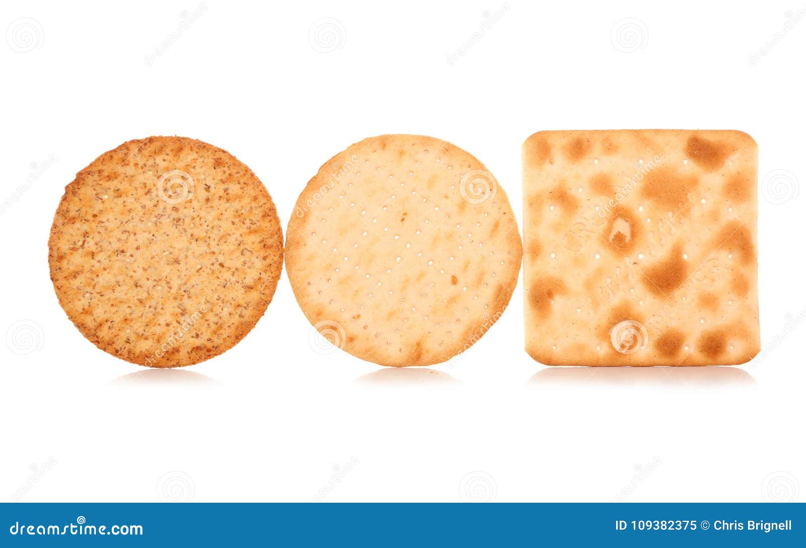 Three cracker biscuits stock image. Image of background - 109382375