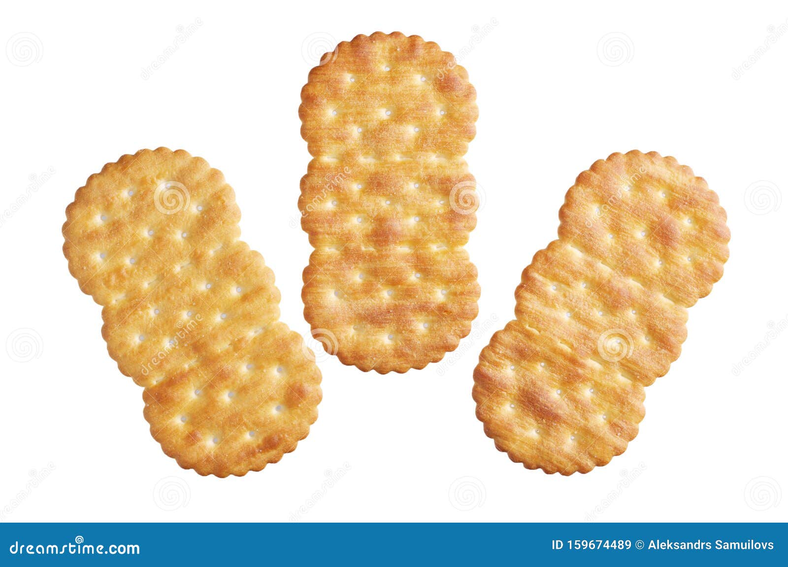 Three crackers isolated stock image. Image of pastry - 159674489