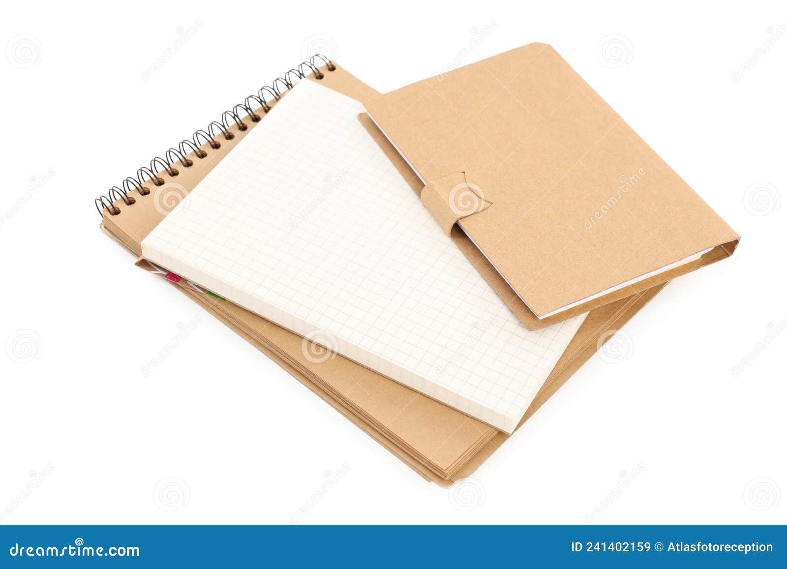 Three Craft Paper Photo Frames Hanging On The Rope Isolated On White ...