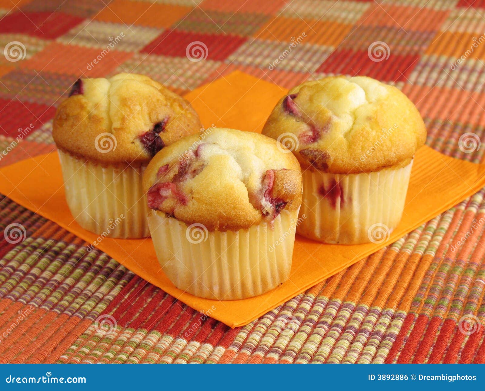 Three Cranberry Orange Muffins Stock Photo - Image of pastry, muffins ...