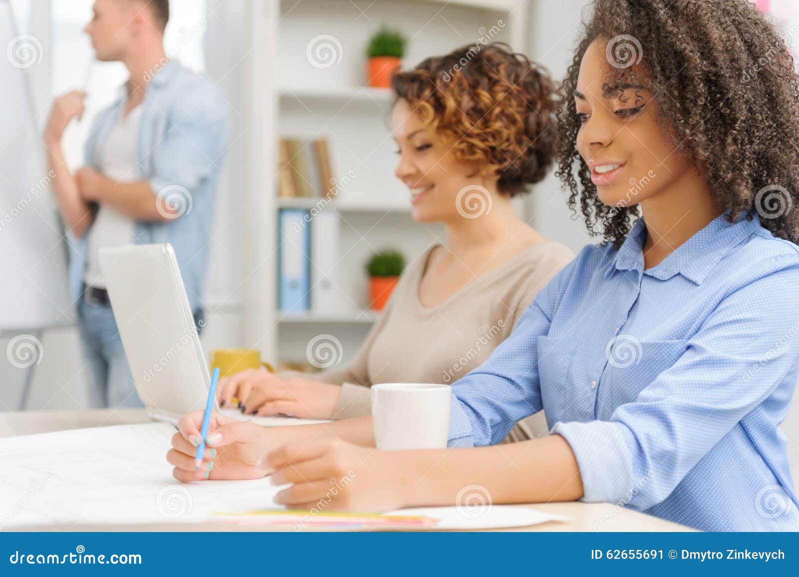 Three Creative Colleagues are Working on Their Stock Image - Image of ...
