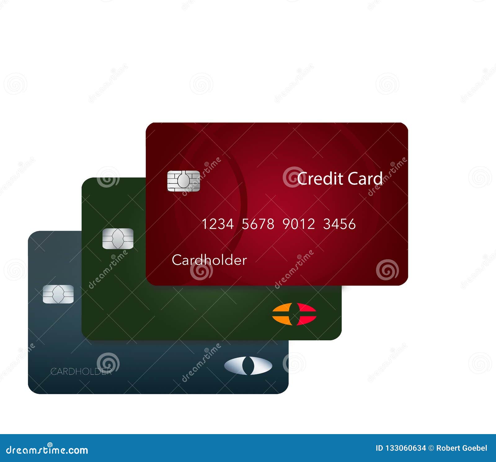 Three Credit Cards Cast Their Shadow in this 3-D Illustration of Cards ...