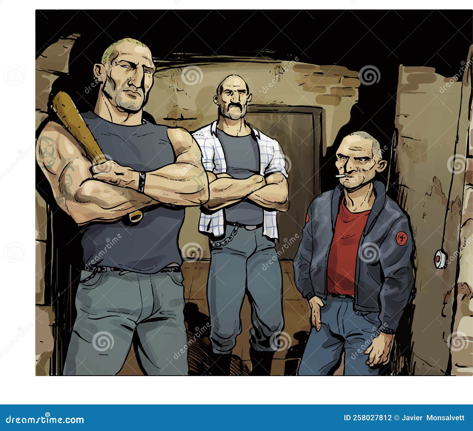 Illustration about Three Skinheads Stock Illustration - Illustration of ...