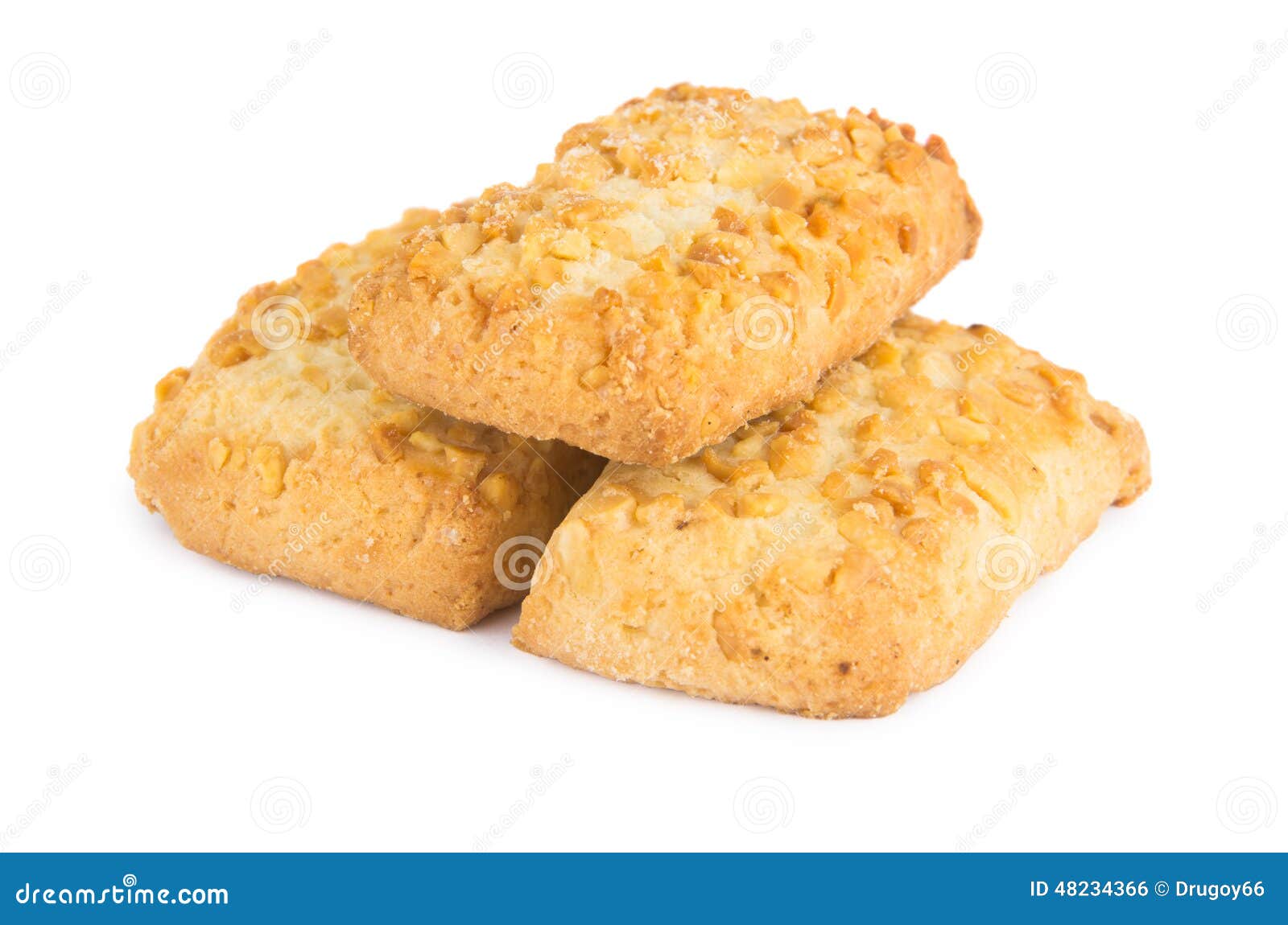 Three crisp shortbread stock photo. Image of crust, isolated - 48234366