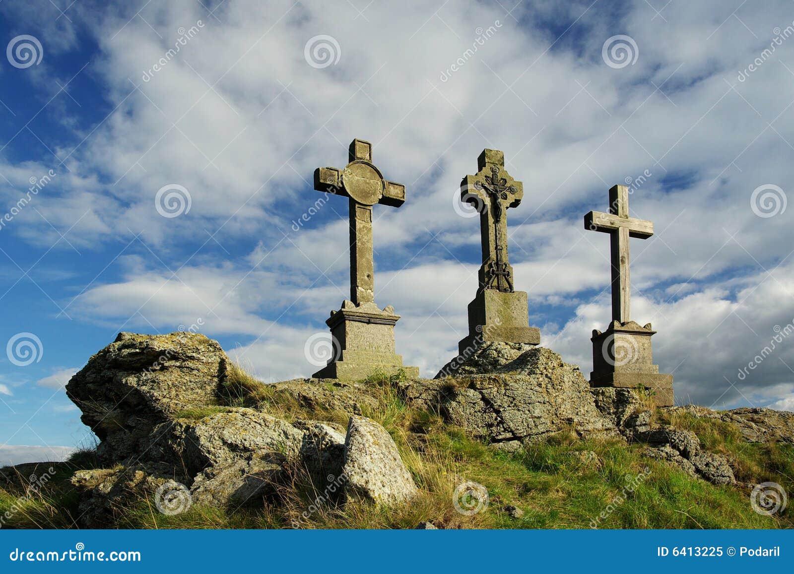 Three crosses stock image. Image of jesus, landscape, listed - 6413225