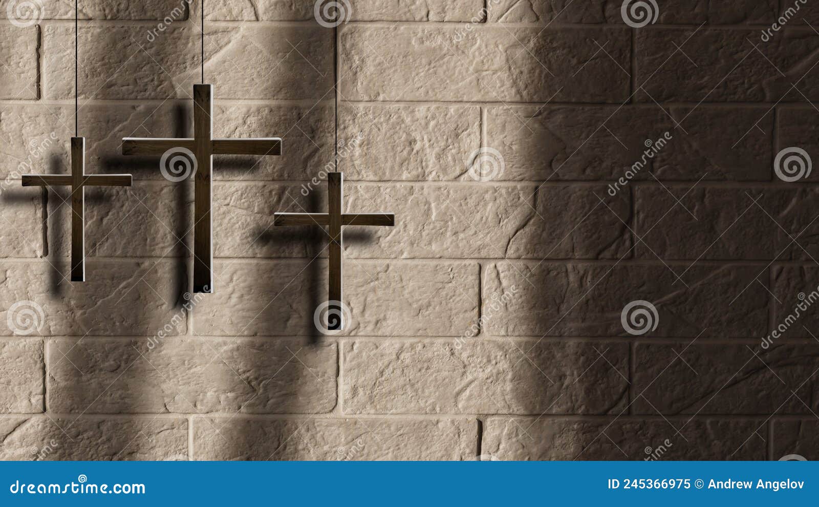 Three Crosses on a Background of Walls Stock Image - Image of christ ...