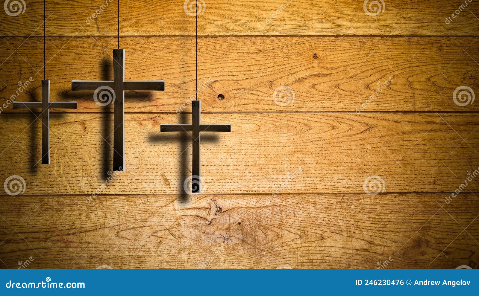 Three Crosses on a Background of Walls Stock Photo - Image of white ...