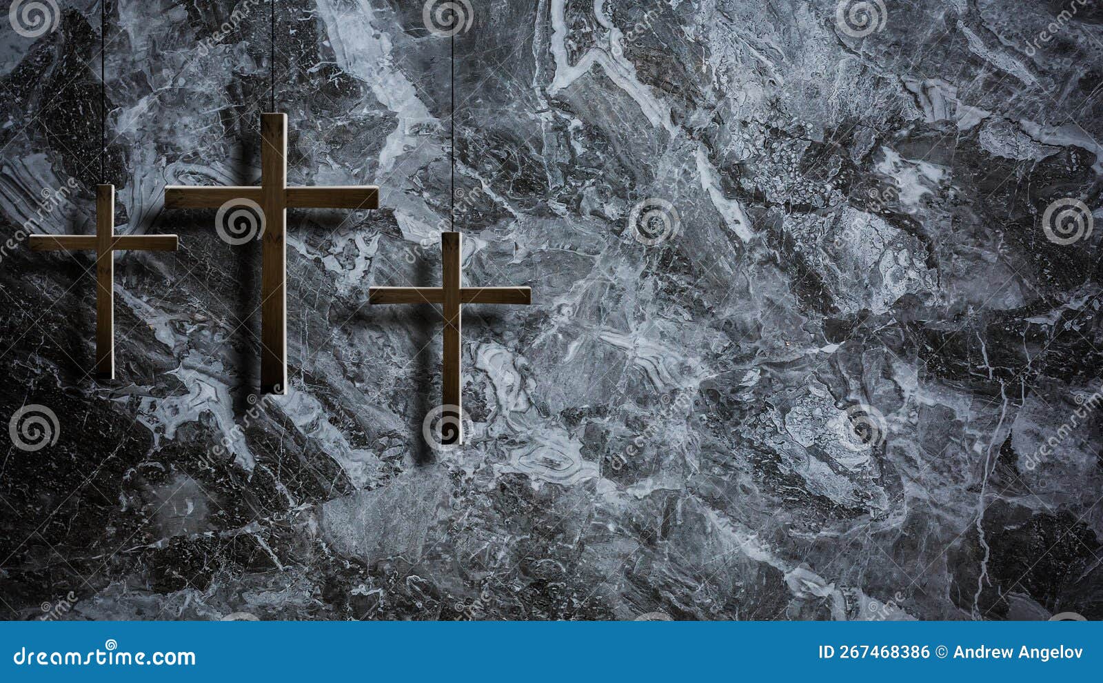 Three Crosses on a Background of Walls Stock Photo - Image of faith ...
