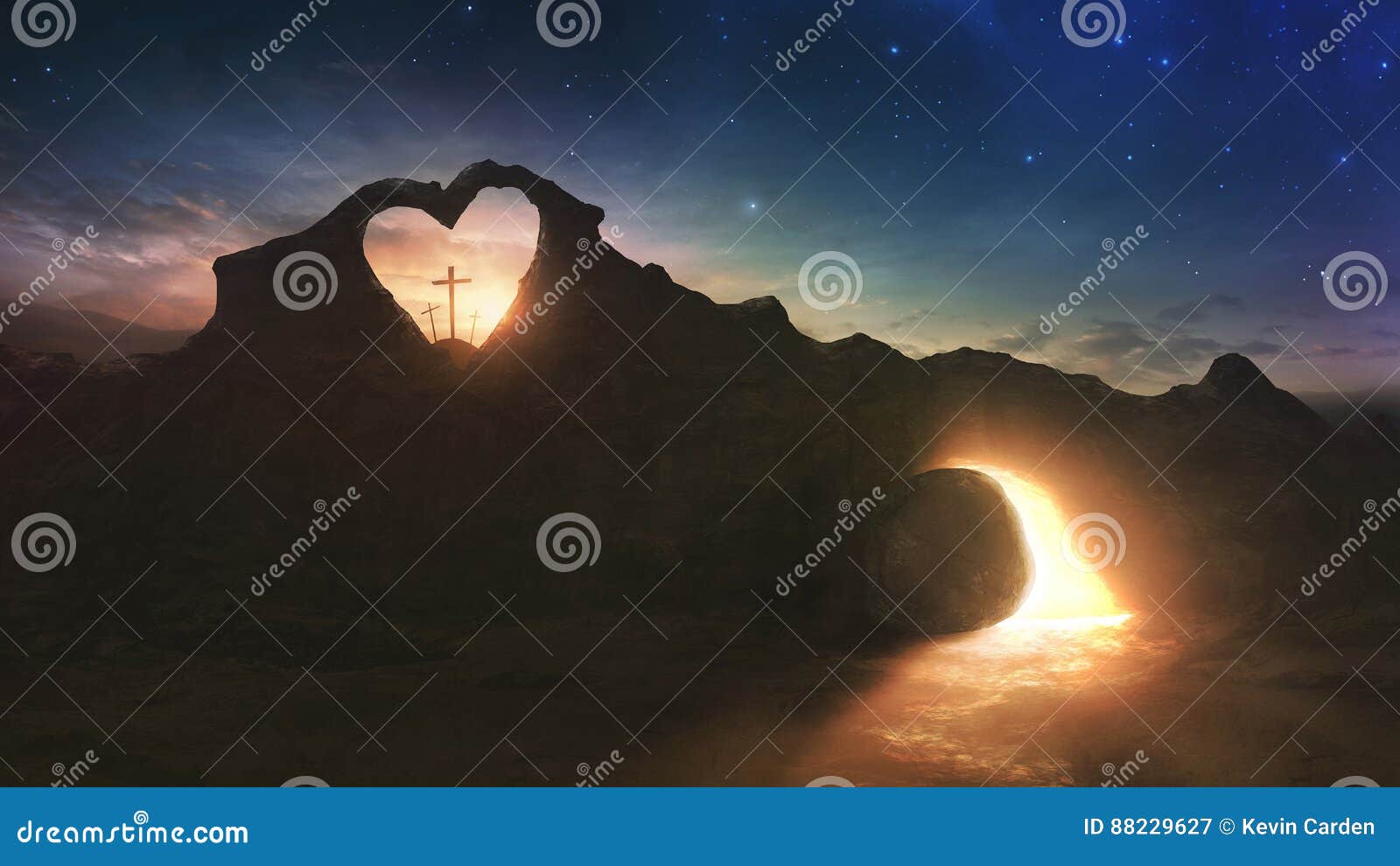 Three Crosses and Empty Grave Stock Image - Image of jesus, jerusalem ...