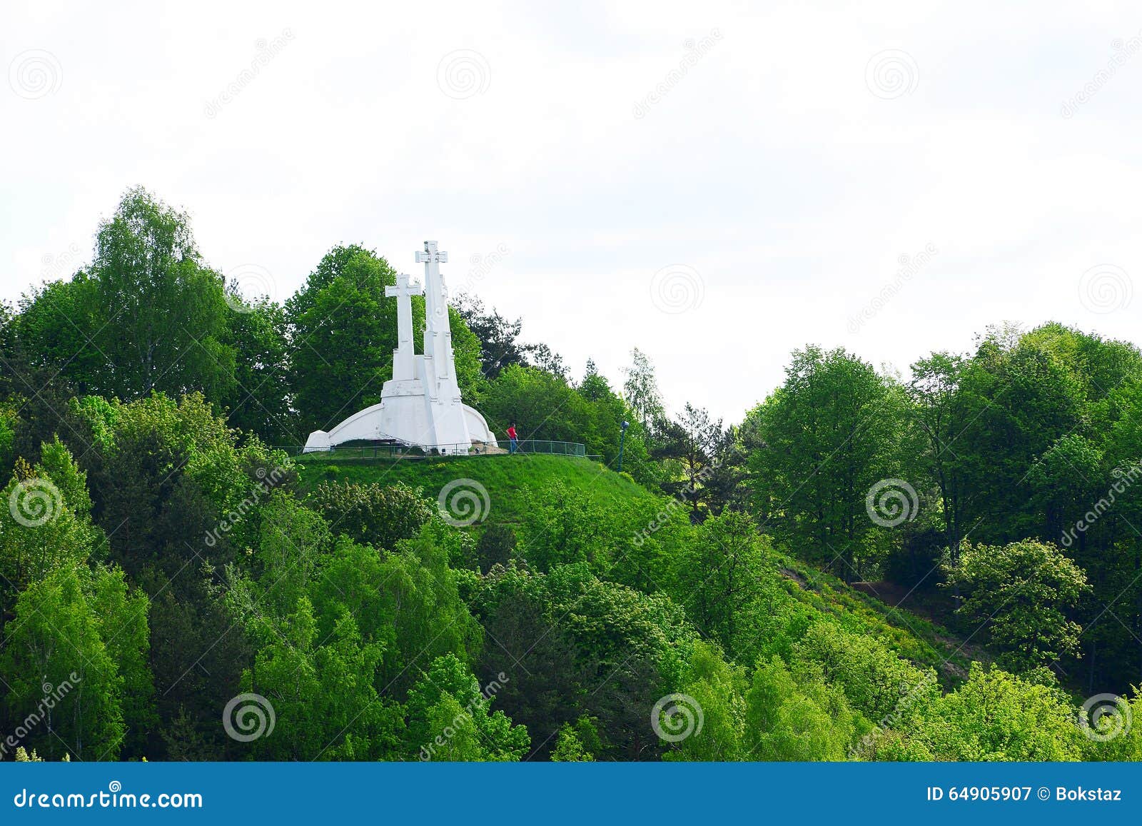 Three Crosses on the Hill in Vilnius Stock Image - Image of silhouette ...