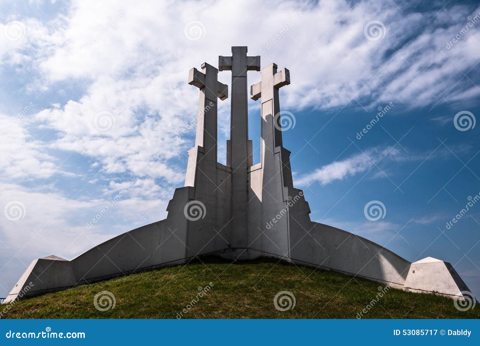 Three Crosses Monument on the Bleak Hill in Vilnius, Lithuania Stock ...