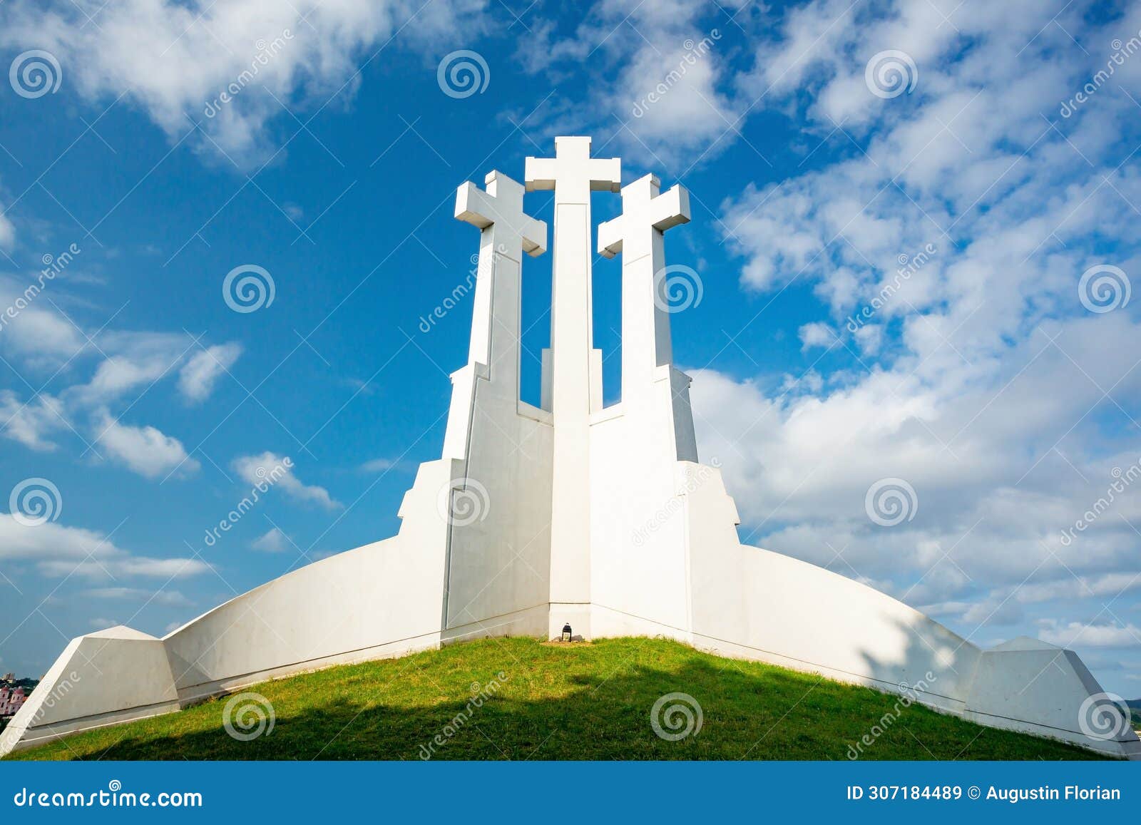 Three Crosses Monument. Vilnius, Lithuania Stock Image - Image of hill ...