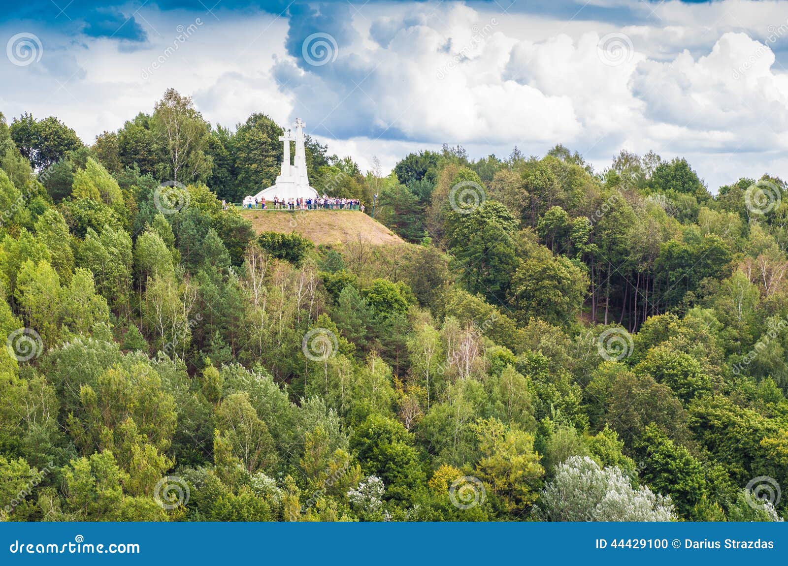 Three Crosses Monument in Vilnius Stock Photo - Image of skies, blue ...