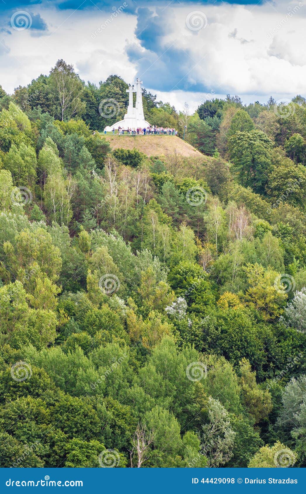 Three Crosses Monument in Vilnius Stock Photo - Image of baltic, green ...