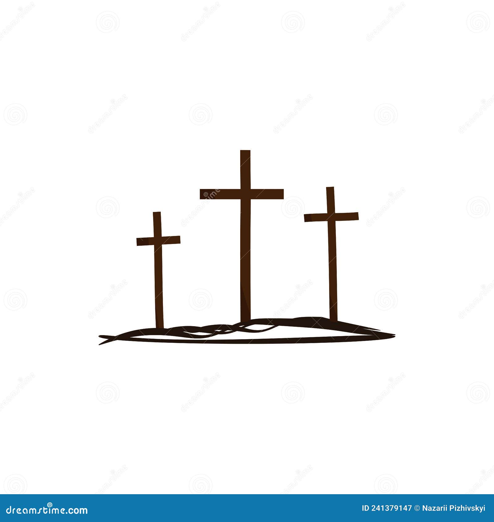 Three crosses stock vector. Illustration of message - 241379147