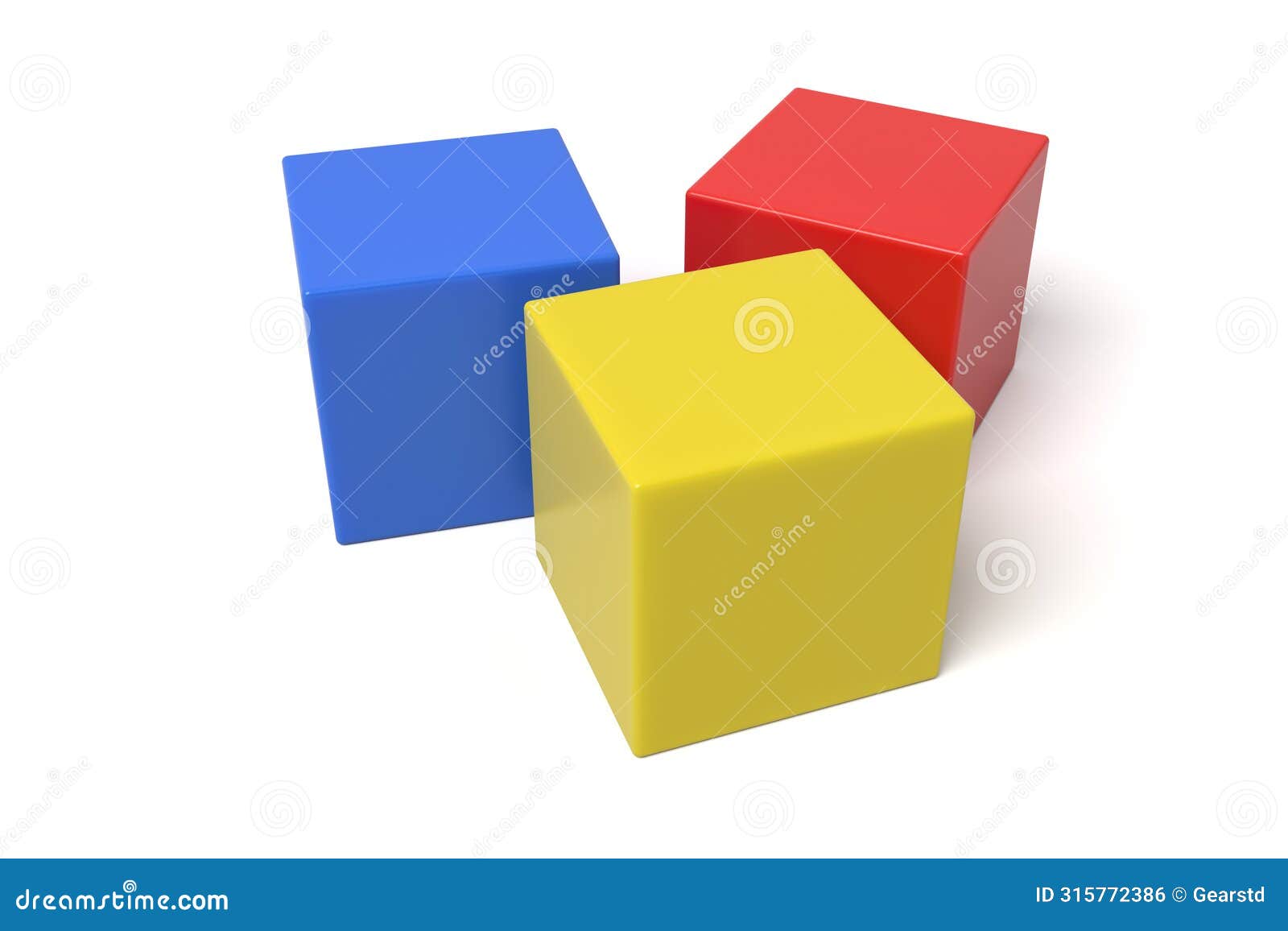 Vibrant Primary Colored Cubes Isolated on White Stock Photo - Image of ...