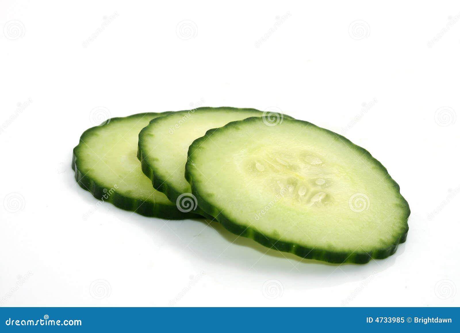 Three cucumber slices stock image. Image of vegetarian - 4733985