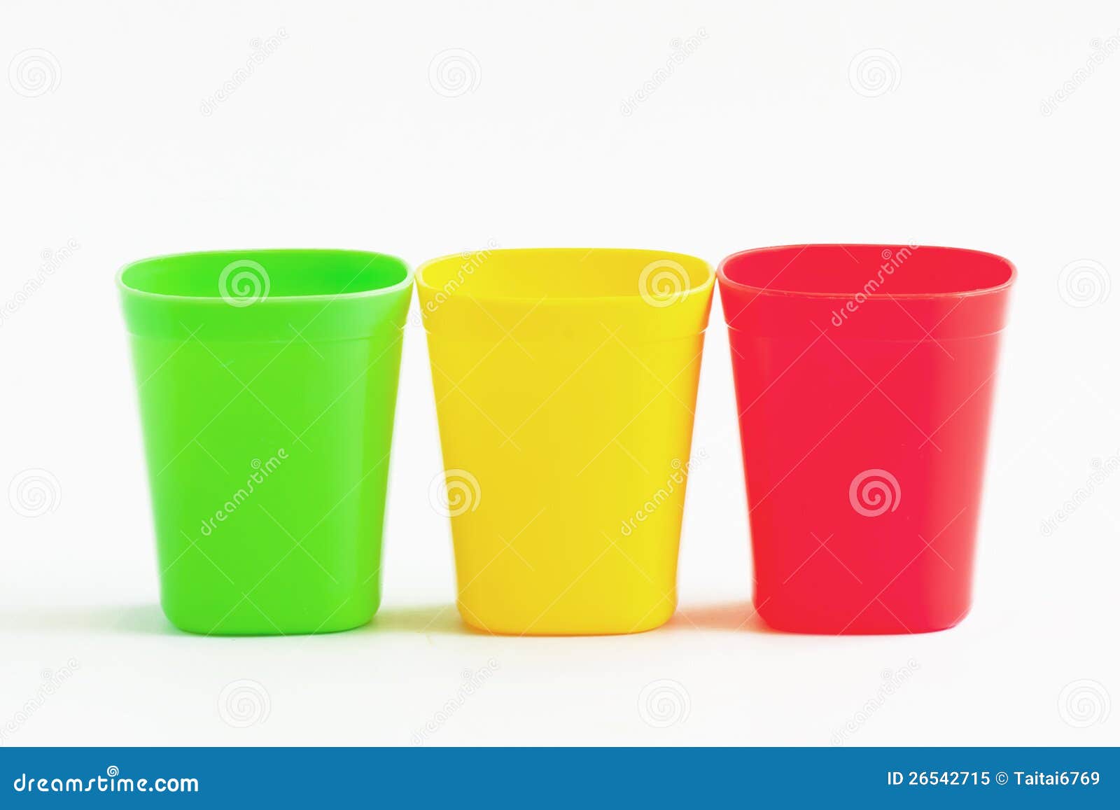 Three cup three color. stock image. Image of yellow, blow - 26542715