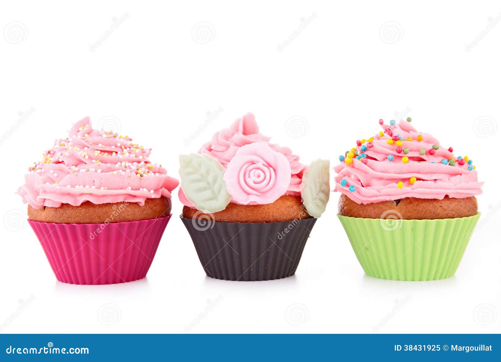 Three cupcake stock image. Image of isolated, elegant - 38431925