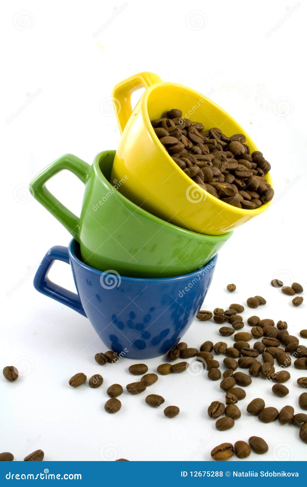 Three cups stock photo. Image of blue, full, dark, close - 12675288