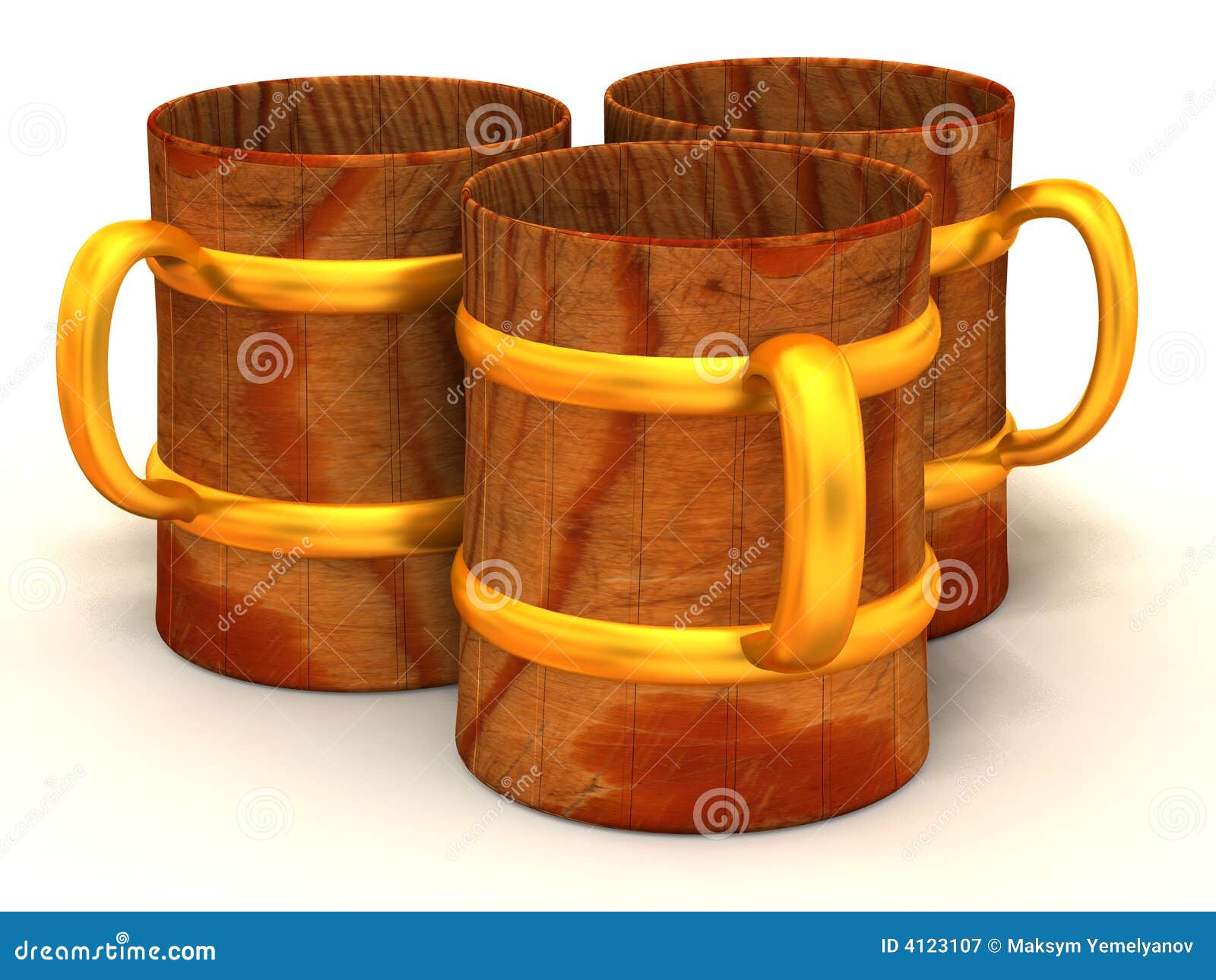 Three cups stock illustration. Illustration of white, drink - 4123107